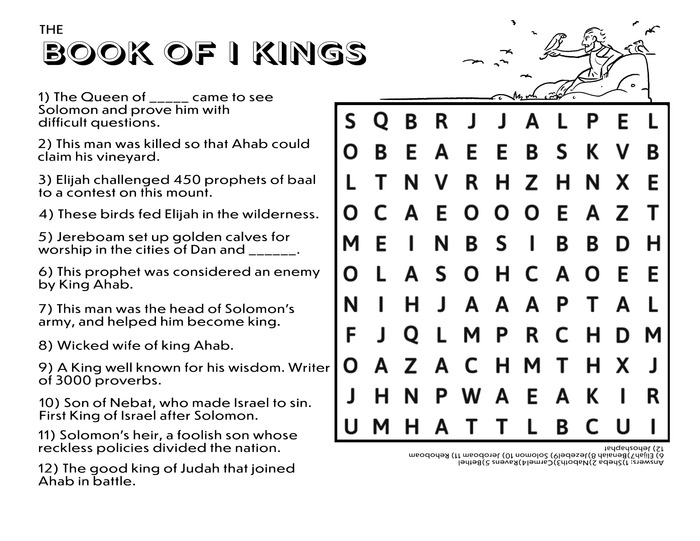 Word Search- The Book of 1 Kings
