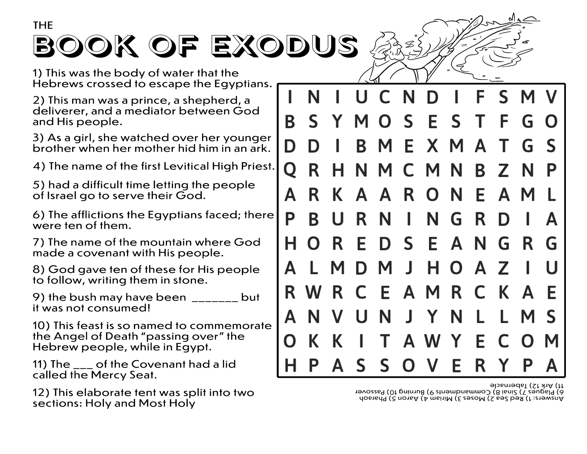Word Search The Book Of Exodus Word Search The Book Of Exodus