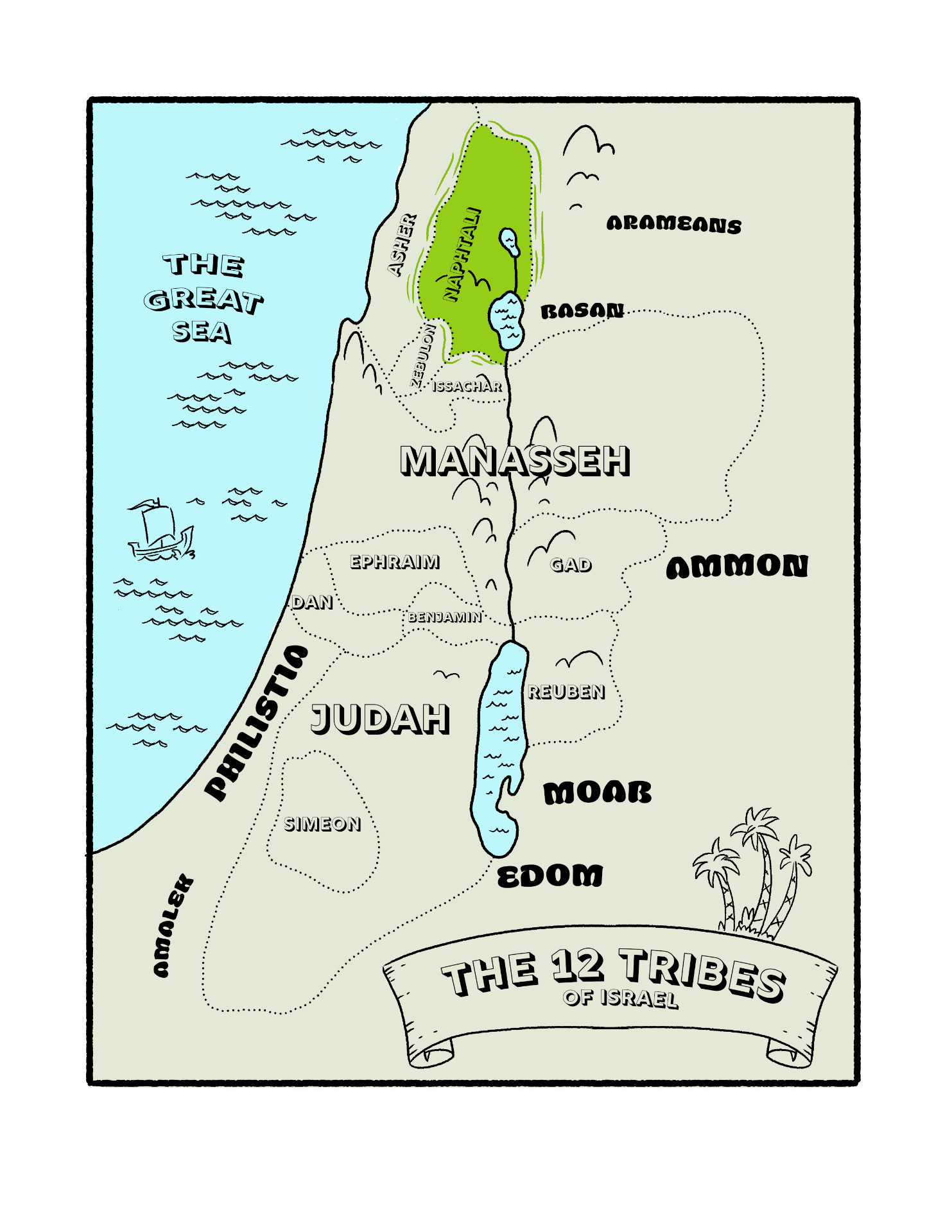 Study & Color | The Tribe of Naphtali