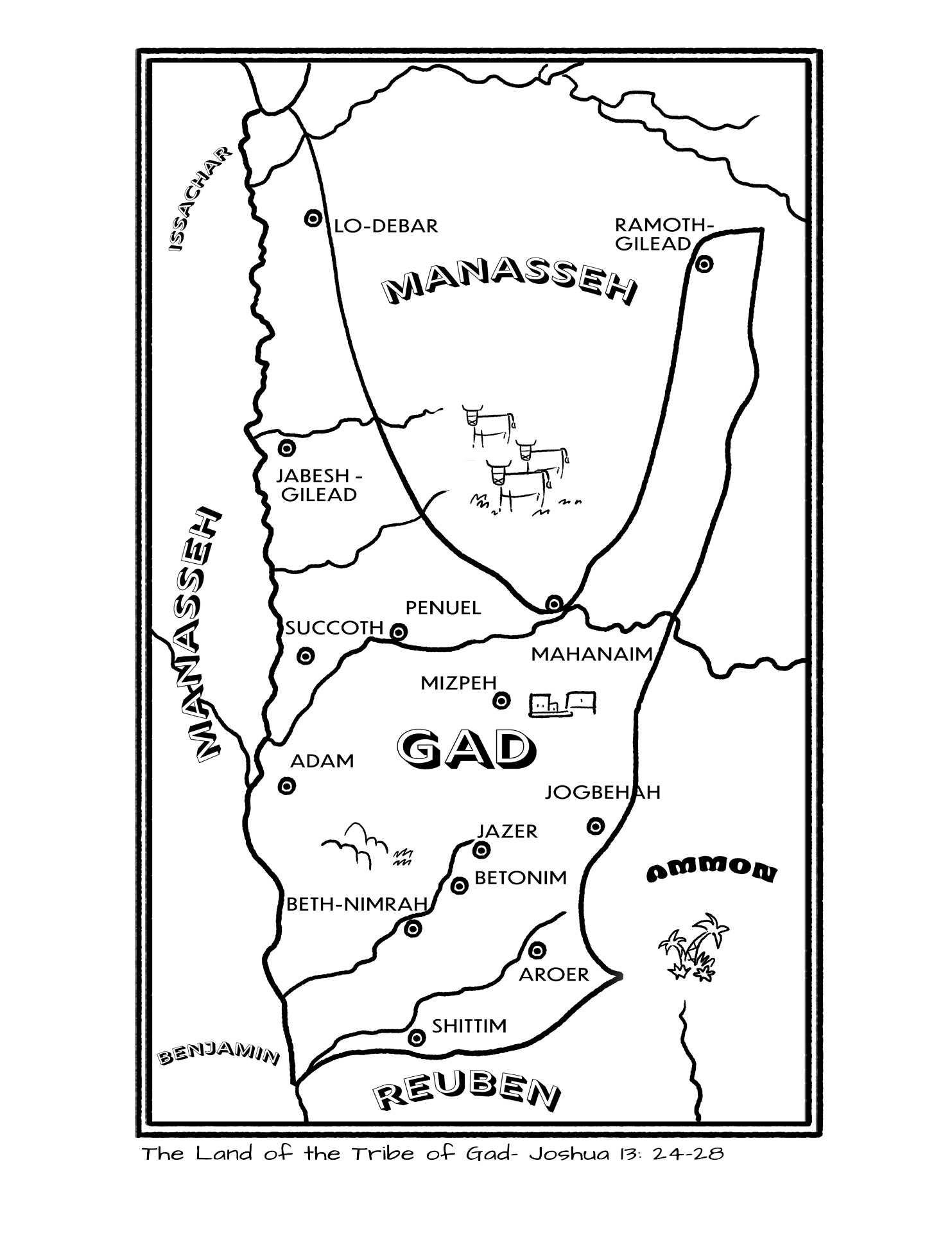 Study & Color | The Tribe of Gad