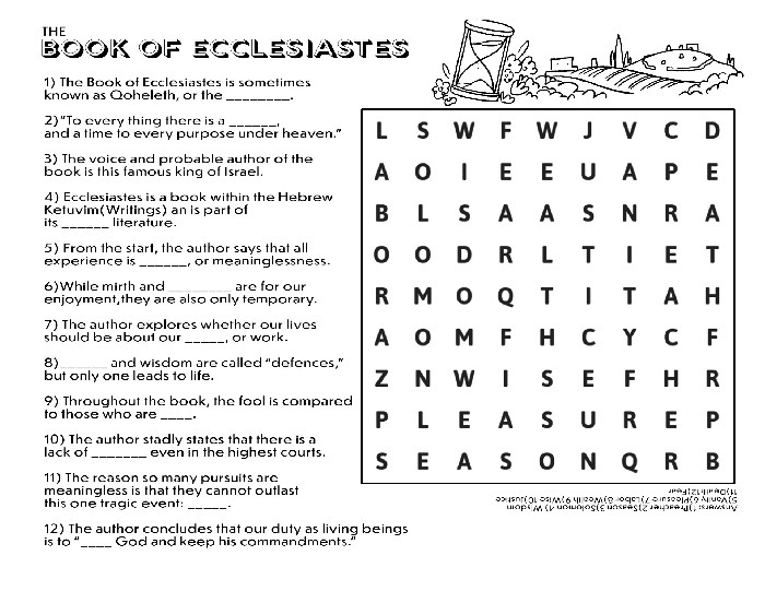 Word Search | The Book of Ecclesiastes